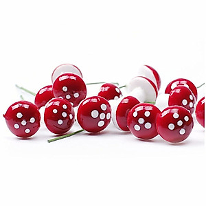 ASkinds 50Pcs/Set Mini Mushroom Decoration, Miniatures Artificial Succulent Plant Pot Resin Craft Decoration for Home DIY Micro Landscape Decor(Red)