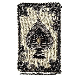 Mary Frances You're Aces Womens Crossbody Phone Bag, Ivory