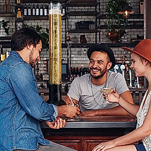 COSYOO Drink Tower, 3L Mimosa Tower Dispenser With Ice Tube and Led Light, Tabletop Beer Dispenser 3.17 Qt./100oz, Ideal for Parties Bars Pubs Restaurants