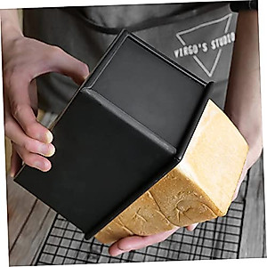 Angoily 2pcs Toast Box Mini Cake Mold French Toast Mini Oven Bread Pans Pullman Pan Bread Toast Mold Cake Baking Tools Toast Baking Box Kitchen Supplies Big Bread Cast Iron With Cover