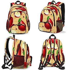 Apples Pattern Bookbag School Backpack Teens Girls Boys Schoolbag Shoulder Computer Hiking Gym Travel Casual Travel Daypack