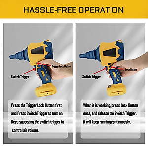 Cordless Air Pump Air Duster Compatible with Dewalt 20V Battery(Tool Only), Handheld Brushless Compressed Air Mattress Pump Air Blower w/ 3 Speeds & 7 Nozzles & 336MPH for Home Cleaning, Outdoor