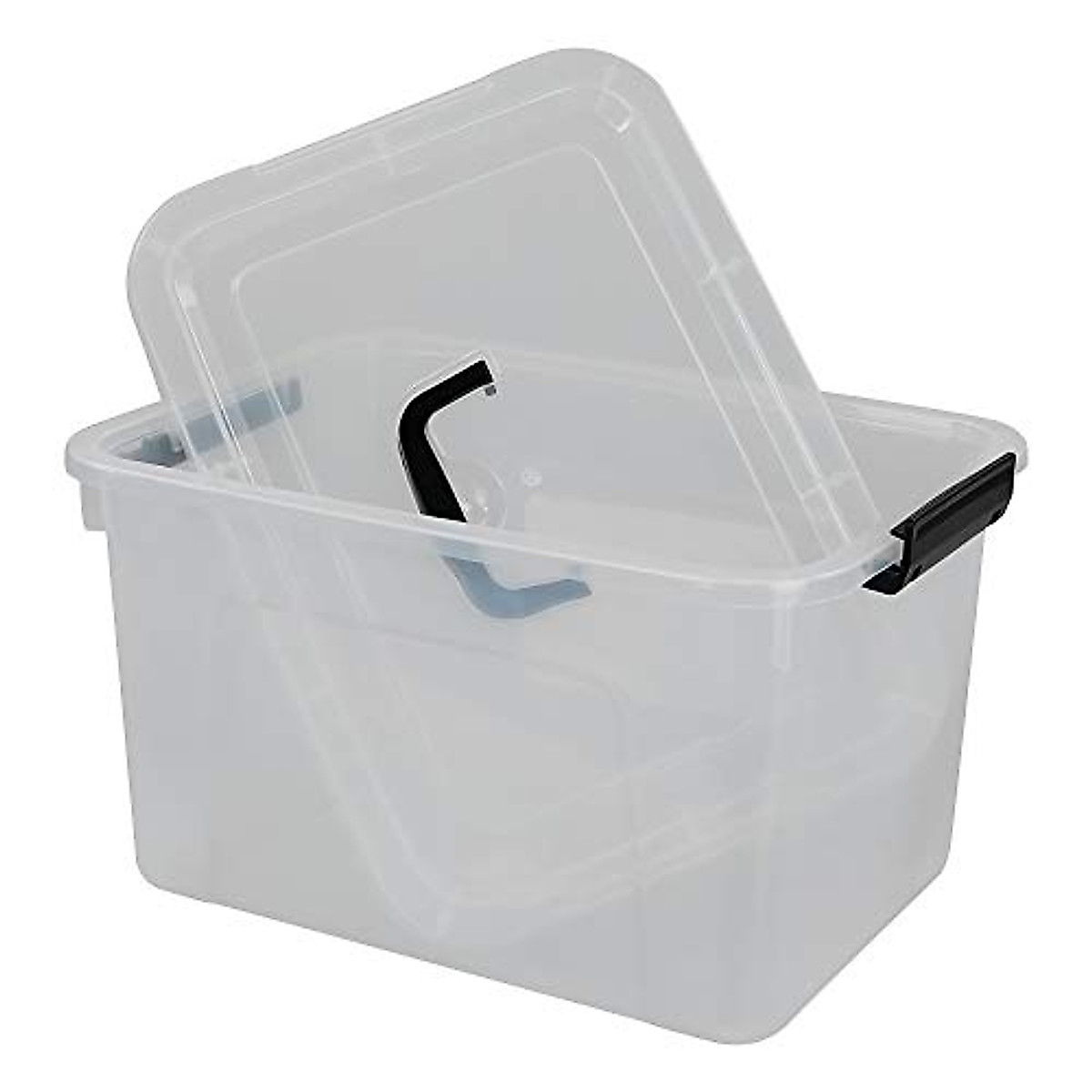 DynkoNA Clear Storage Bins with Lids, Plastic Storage Box, 10.5 Qt, Set of 4