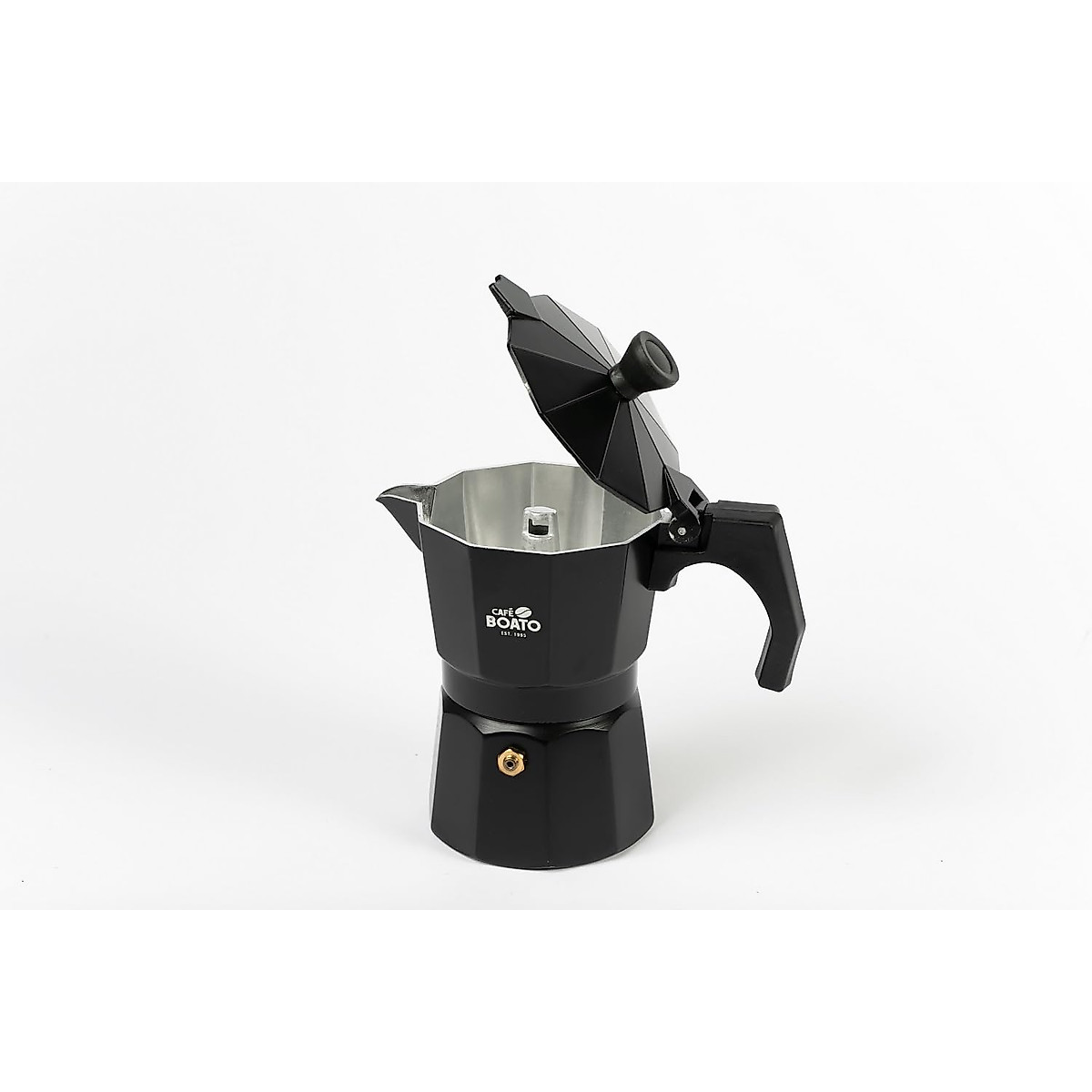 Cafe Boato Moka Pot 6 cup espresso, Black, Coffee Maker Stovetop, italian espresso