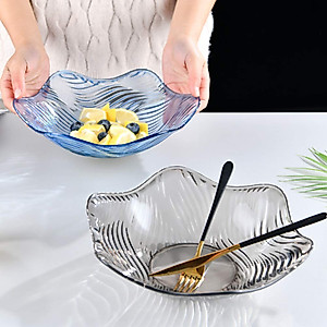 Hemoton Glass Bowl Decorative Plastic Salad Bowl Fruit Bowl Plate Snack Dish Dessert Bowl Food Serving Bowls for Bread Snacks Vegetables Candy Appetizer Potpourris Flatware Tray