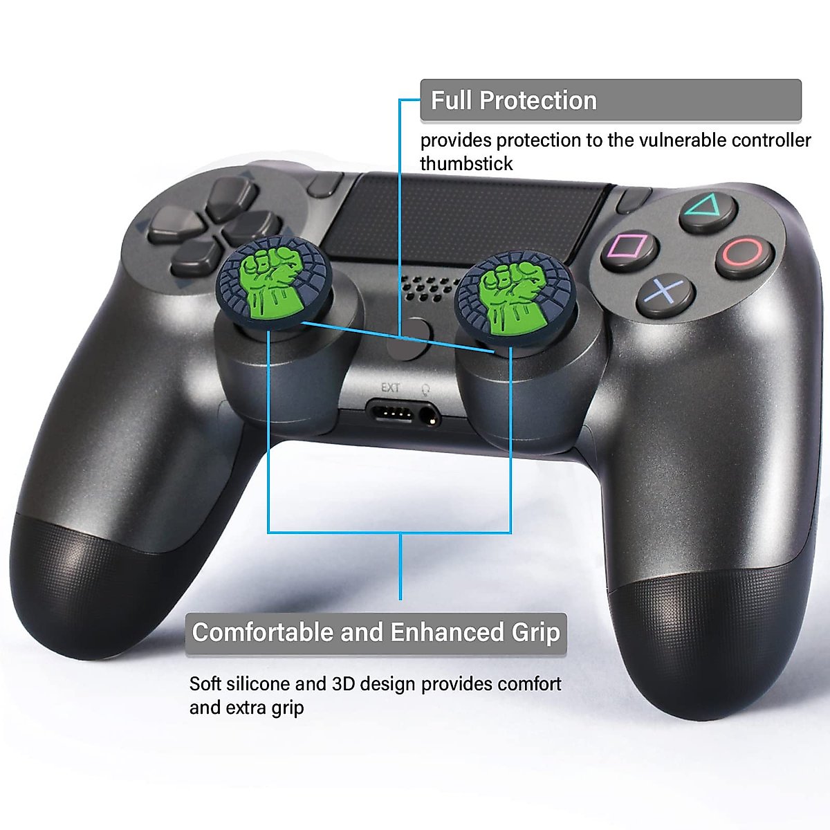 PS5 Controller Thumb Grips, 8PCS Analog Printing Joystick Cap, Non-Slip Silicone Handle Protection Cover for PS5, PS4, Xbox Series X/S, Xbox One, Switch PRO Controller