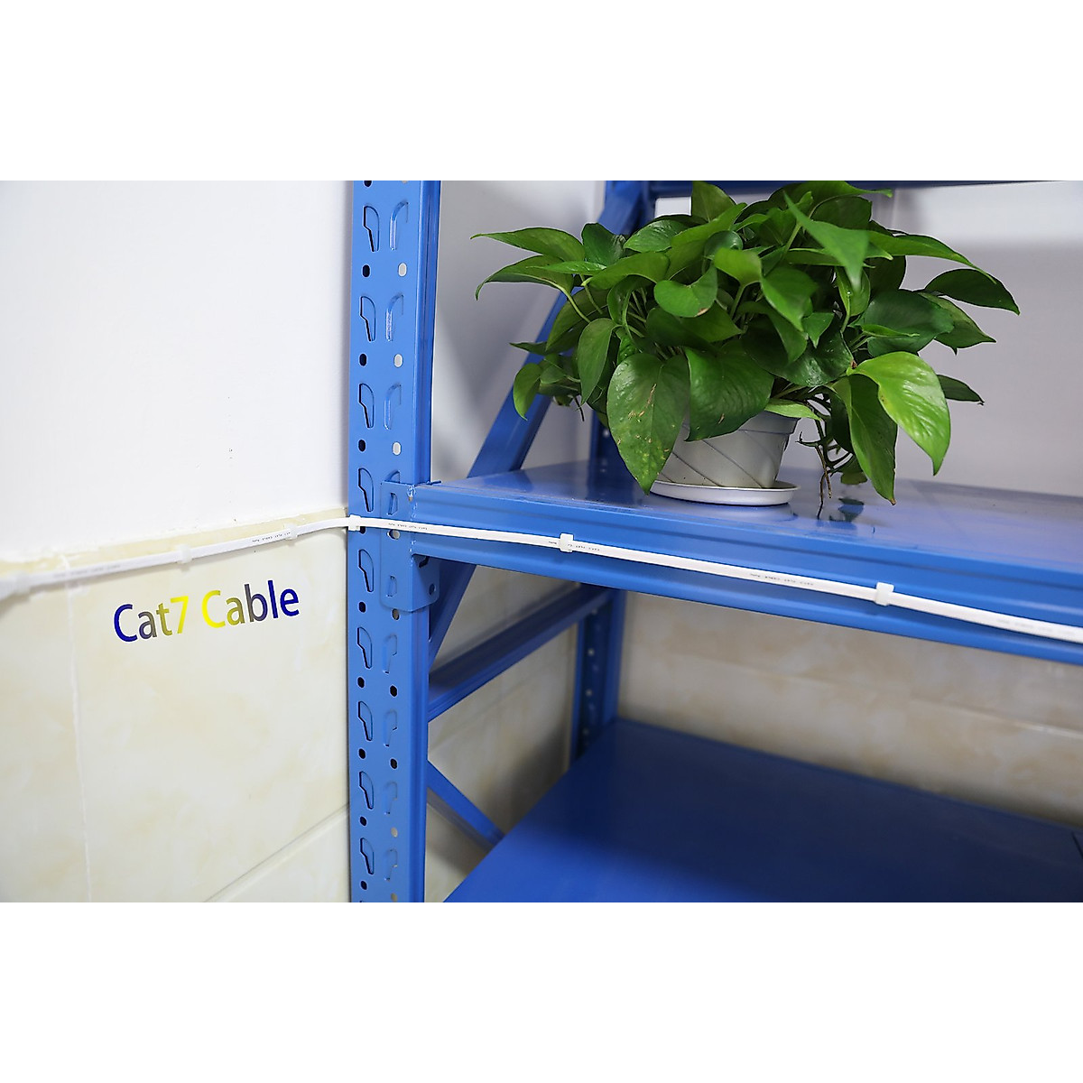 Ruaeoda Ethernet Cable Clips, 60 Pack 8mm Self-Adhesive Wire Clips, Cord Clamp Cable Management for Cat6 Cat5 and Cat7 Flat Ethernet Cable(White)