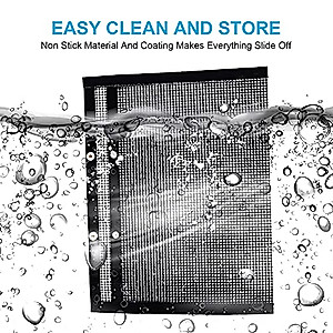 WOHLOPL Grill Bags - Reusable Non-Stick BBQ Mesh Grill Bags, 4 Pieces Large Barbeque Bags for Grilling, Easy to Clean, Two Sizes, 15.7 x 10.6 Inch, 8.66 x 10.6 Inch