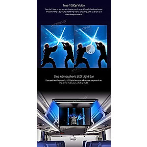 XTRONS® 17.3 Inch 16:9 Ultra-Thin FHD Digital TFT Screen 1080P Video Car Overhead Player Roof Mounted Monitor HDMI Port 1920 * 1080 Full High Definition (No DVD)