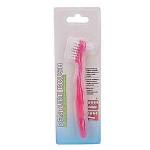 ZJchao False Teeth Cleaning Brush Elderly Portable Plaque Dirt Removal Denture Brush Home Travel()
