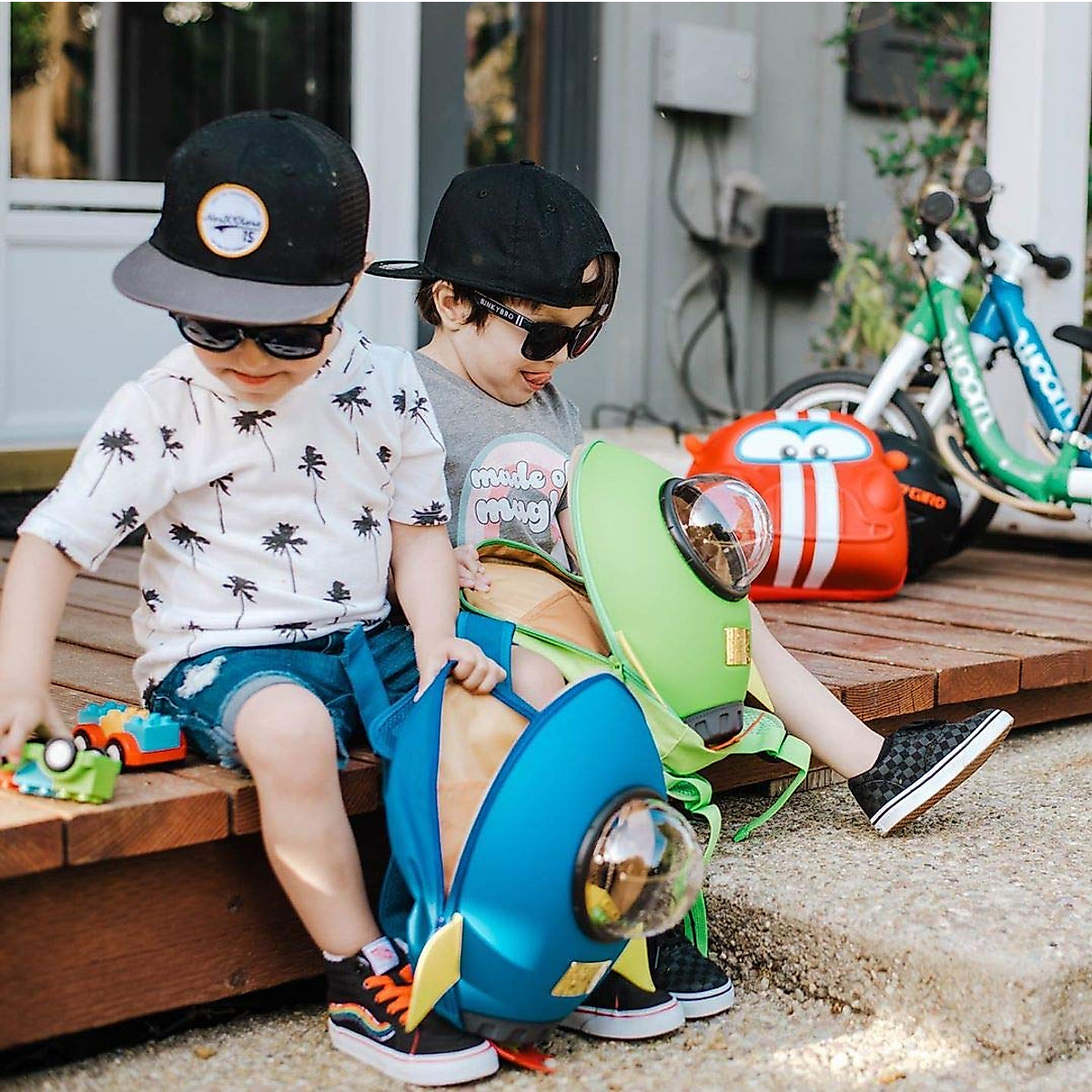 Kiddietotes Car Backpack for Boys and Children – Three Color Options of Cars Backpack for Toddlers – Perfect for Daycare, Preschool, Kindergarten, and Elementary School