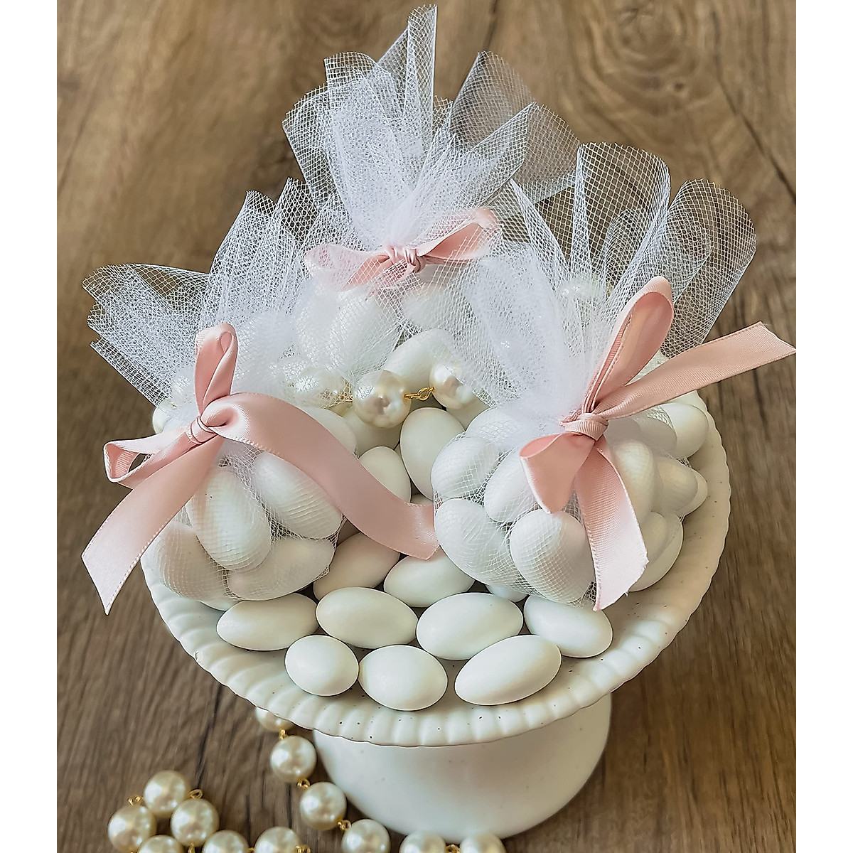 White Jordan Almonds Candy Bulk | 5LB | Candy Covered Almond - Wedding Favors - With Sweet Hard Candy Coating - Italian Confetti | Five Pounds I Made in USA