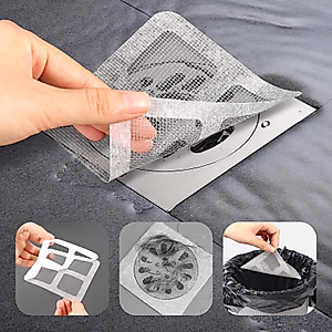 50 PCS 4" X 4" Disposable Shower Drain,Disposable Shower Drain Cover Hair Catcher, Disposable Drain Covers, for Bathroom, Laundry, Bathtub, Kitchen, Sink, Drain Hair Catcher for Human and Pet Hair