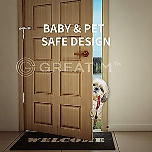 10 Pack Hinge Door Stoppers, Heavy Duty Door Stopper Hinge, Rubber Bumper Tips, Zinc Alloy, SN (Silver)