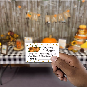 Tesedupoole Baby Shower Diaper Raffle Sign, 50 Guessing Cards, Multicolor, 5x7 Inches