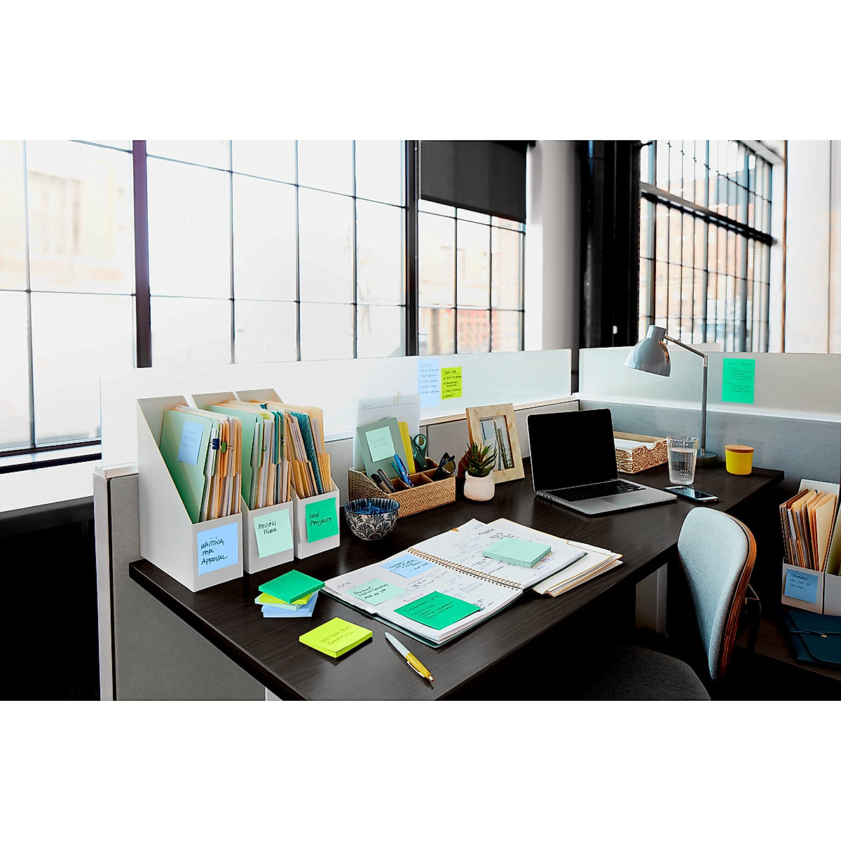 Post-it Super Sticky Recycled Notes, 3x3 in, 24 Pads, 2x the Sticking Power, Poptimistic, Bright Colors, 30% Recycled Paper (654-24SST-CP)