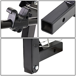 Auto Dynasty 2 Inches Hitch Fold-Up Mount Rear Trailer Bicycle/Bike Rack Carrier Storage (Powdered Coated Black)