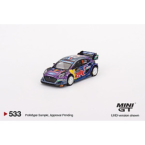 True Scale Miniatures Model Car Compatible with Ford Puma Rally1#19 M-Sport Ford WRT 2022 Rally Montecarlo Winner Limited Edition 1/64 Diecast Model Car MGT00533