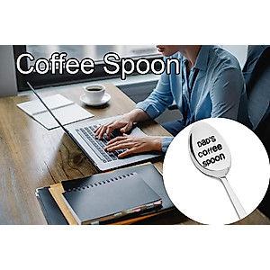 Dad Gift Spoon from Daughter Son - Dad's Coffee Spoon for Dad Daddy Birthday Fathers Day Christmas Gift for Father Coffee Lovers Gifts for Him Dad Coffee Spoons
