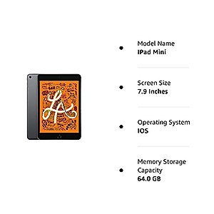 Apple iPad Mini, 5th Gen (Wi-Fi, 64GB) - Space Gray (Renewed)