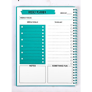 UtyTrees Undated Weekly Planner: A5 To Do List Planner Notebook, Daily Planner, Weekly Goals Notebook with 52 Weeks Planning, 5.2"X 7.5", Green