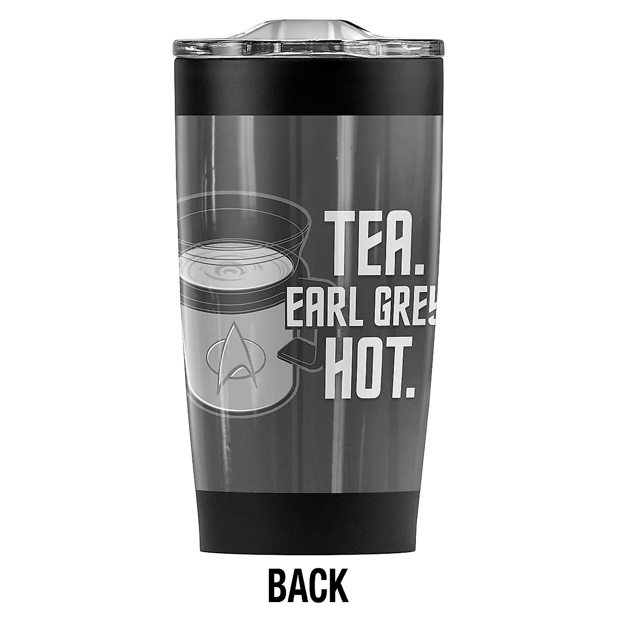 LOGOVISION Star Trek Earl Grey Stainless Steel Tumbler 20 oz Coffee Travel Mug/Cup, Vacuum Insulated & Double Wall with Leakproof Sliding Lid | Great for Hot Drinks and Cold Beverages