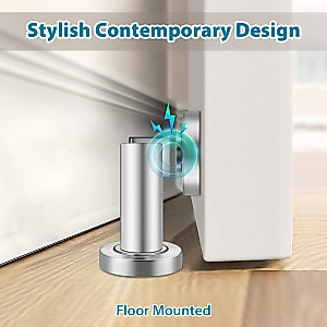 Door Stopper,2 Pack Magnetic Door Stop, Heavy Duty Stainless Steel Door Catch, Holder Your Door, Modern Wall/Ground Mount Door Stopper
