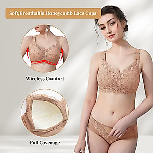 Wireless Wirefree Minimizer Bras No Padded Full Coverage Plug Size Unpadded Supportive Soft Full Figure Comfortable Ease Breathable Back Smoothing Bra Tan 40C