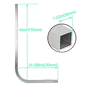 KUAFU 1 1/2" Boat Trailer Square Guide 1/8" Thick Aluminum Square Guide Pole On Poles Guide-On Pair