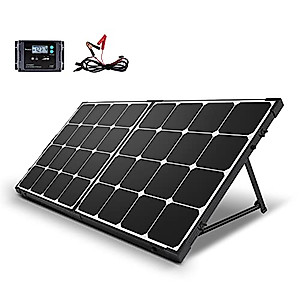 Renogy 100 Watt 12 Volt Portable Solar Panel with Waterproof 20A Charger Controller, Foldable 100W Solar Suitcase with Adjustable Kickstand, Solar Charger for Camping RV Off Grid System Power Station