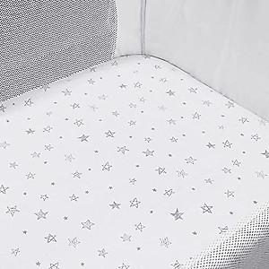Mika Micky Waterproof Fitted Sheet for Bedside Crib (Star)