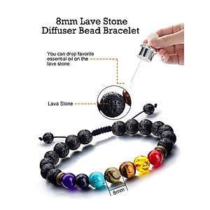 Tatuo Essential Oil Bracelet for Men Valentine's Day Birthday Gifts Diffuser Stone Lava Beads Bracelets for Aromatherapy