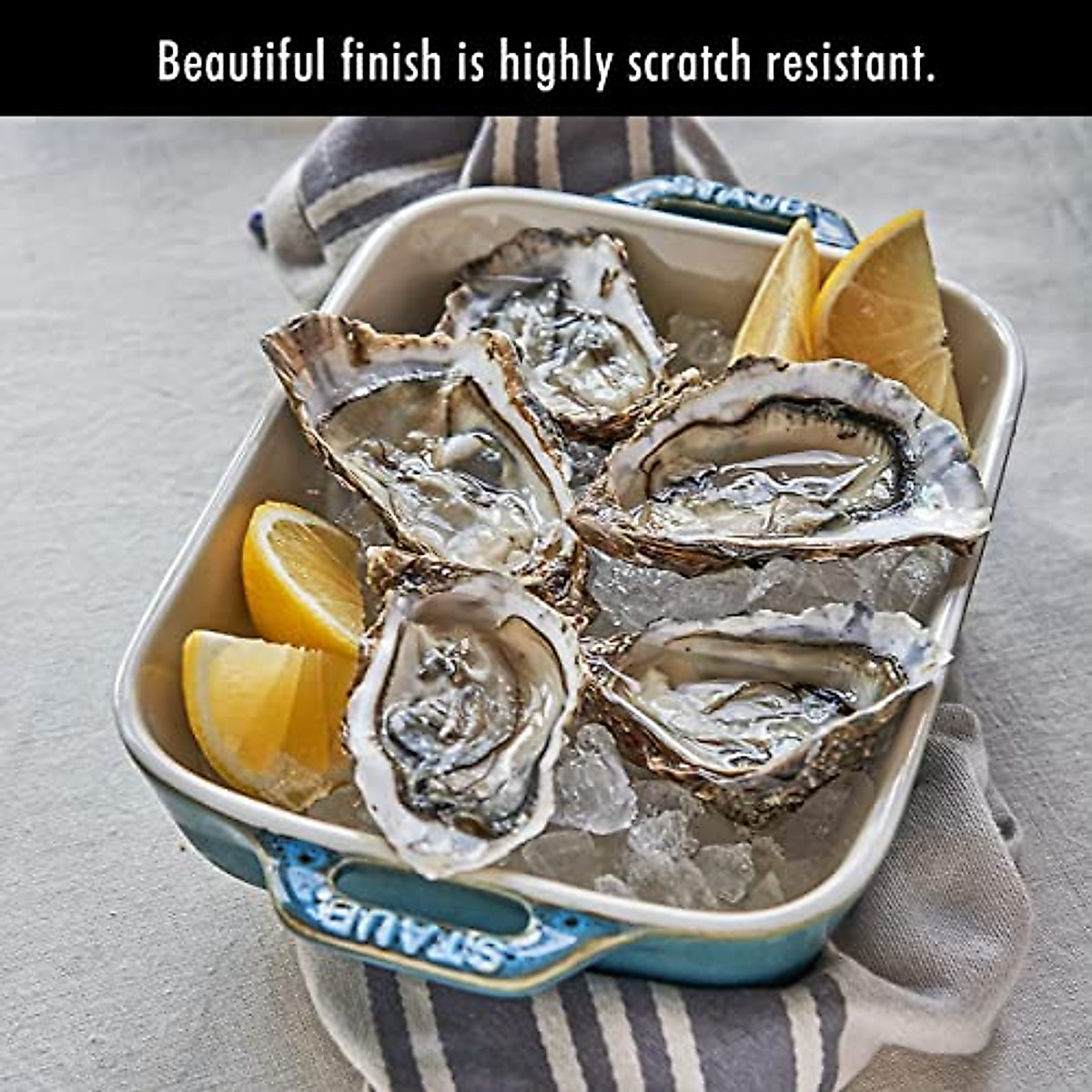 STAUB Ceramics Rectangular Baking Dish Set, Casserole Dish, Baking Pans for Lasagna, Cake, 2-Piece, Rustic Turquoise