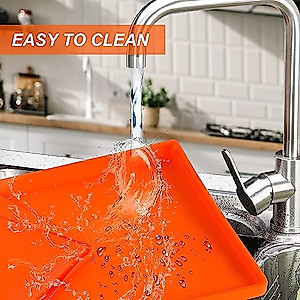 Silicone Griddle Grill Cover for Blackstone, Upgraded Full-edge 28" Heavy Duty Food Grade Mat, Protect Grade from Rodents Insects Debris and Rust, All Season Cooking Protective Cover (28 Inch)