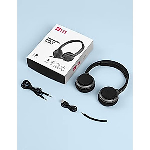 TZS Wireless Headset for Laptop, Bluetooth Headphone with Detachable Boom Mic, On Ear Headphones Noise Cancelling with Mute Function & 26H Talk Time for Home/Office Compatible with iOS and Android