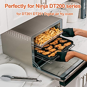 Air Fryer Oven Basket, Original Replacement Baking Trays for NINJA DT201 DT251 Foodi Digital Air Fryer Oven, Mesh Basket, Ideal Accessories for Air Frying and Dehydrating