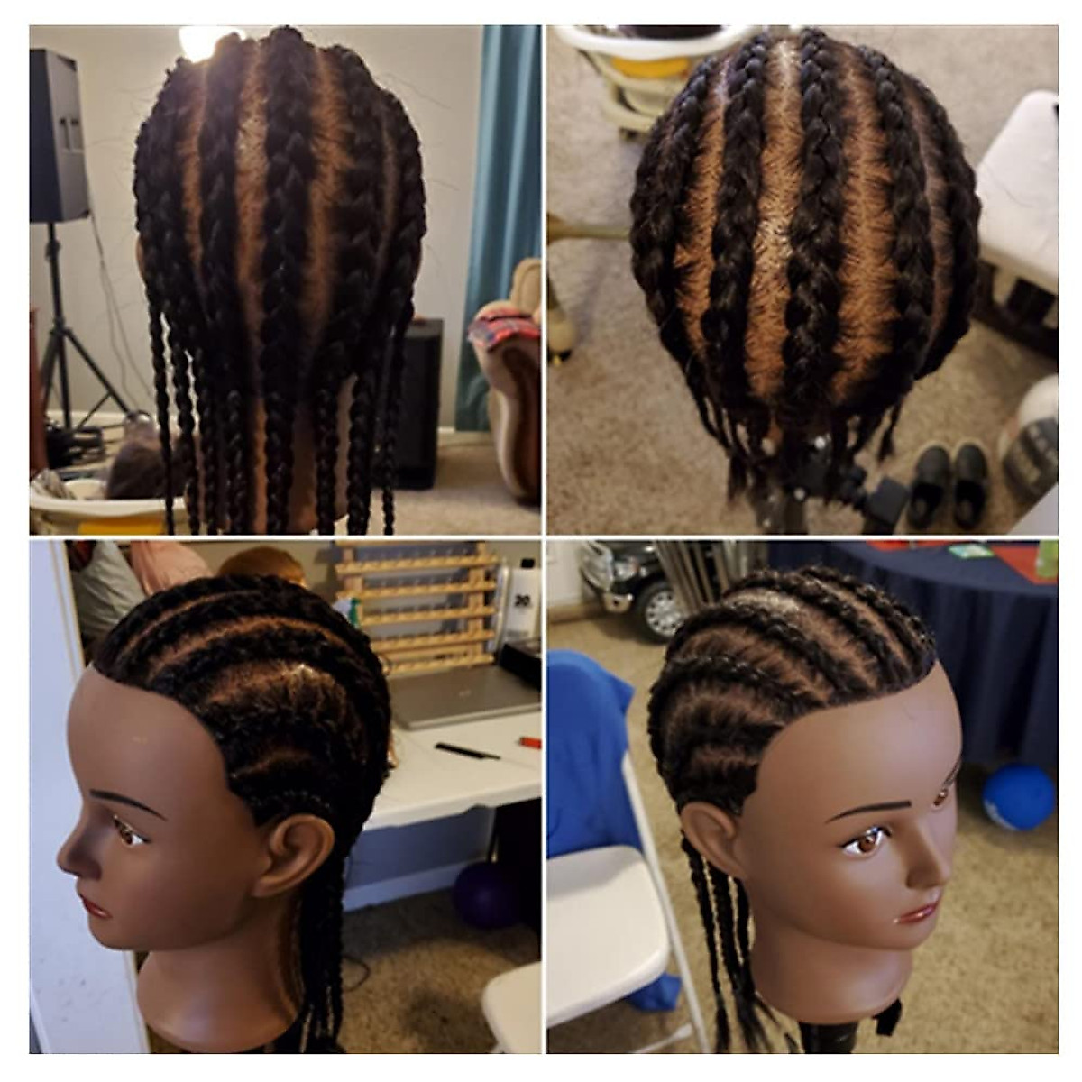 Hairginkgo Mannequin Head - 100% Real Hair Manikin for Hairdresser Training and Styling Practice - With Clamp Stand (1711B0216)