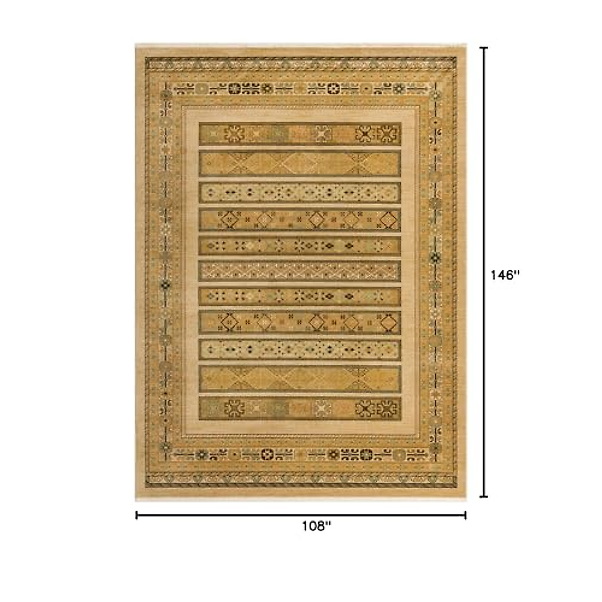 Unique Loom Fars Collection Area Rug - Pasadena (9' x 12' 2" Rectangle, Ivory/ Cream)