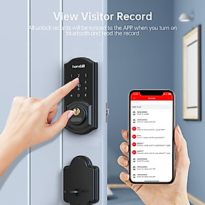 WiFi Smart Door Lock,Hornbill Keyless Entry Keypad Deadbolt with Gateway Remote Control Digital Front Door Lock Bluetooth Electronic Auto Lock Touchscreen Work with Alexa Code for Home Office Airbnb