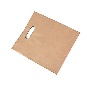 Kraft Environmentally Friendly Brown Paper, Hand Pass Paper Carrying Bag, 22 x 11 x 28 cm, 70 gr, 250 pcs - Manufactured and Designed in Turkey