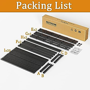 LIJQCI 14 inch Queen Bed Frame Metal Platform Frame no Box Spring Needed Black Heavy Duty Sturdy Steel Easy Assembly with Storage Sturdy Steel Slats Support 3500lbs