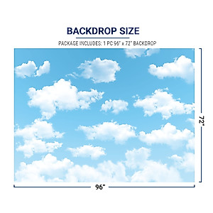 Allenjoy 8x6ft Blue Sky White Cloud Backdrop for Newborn Spring Portrait Photography Pictures Kids Children World Travel Aviator Birthday Party Decor Welcome Baby Shower Photo Shoot Background