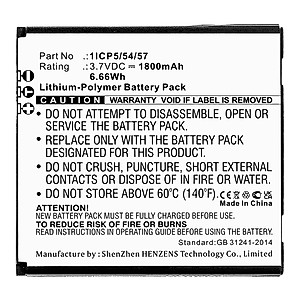 Synergy Digital Baby Monitor Battery, Compatible with Angelcare AC417 Baby Monitor, (Li-Pol, 3.7V, 1800mAh) Ultra High Capacity, Replacement for Angelcare 1ICP5/54/57 Battery