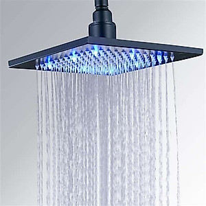 Fontana 12" Matte Black Square Led Rainfall Showerhead (Without)