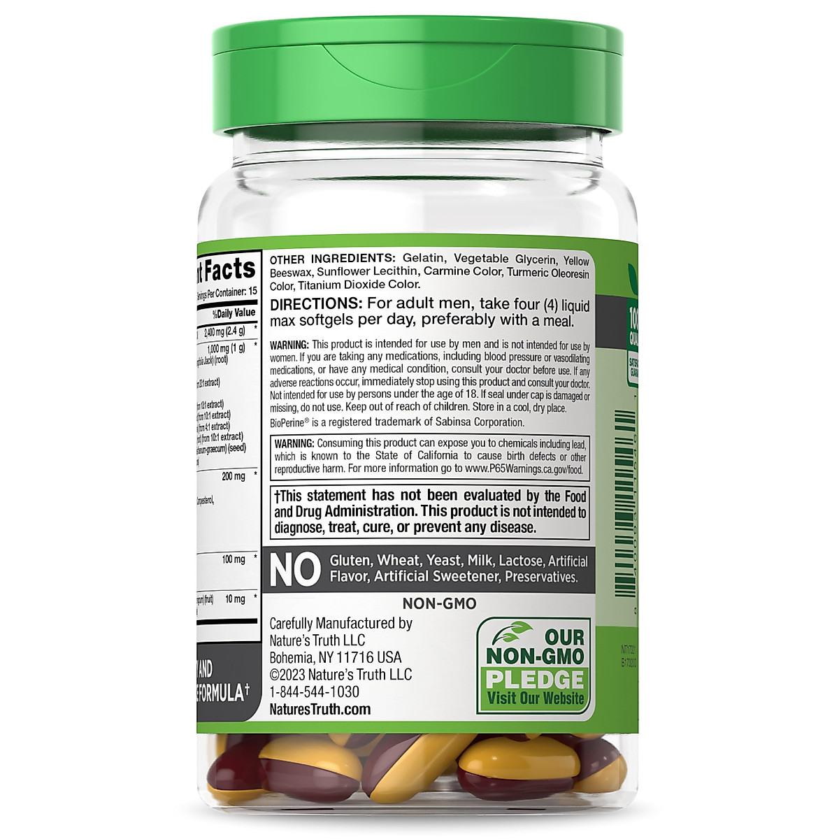 Nature's Truth Testosterone Supplement for Men | 60 Softgels | Non-GMO and Gluten Free Formula