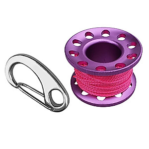 LEIPUPA Scuba Diving Finger Reel Spool with 10m Line and Clip for Underwater Divers - Purple