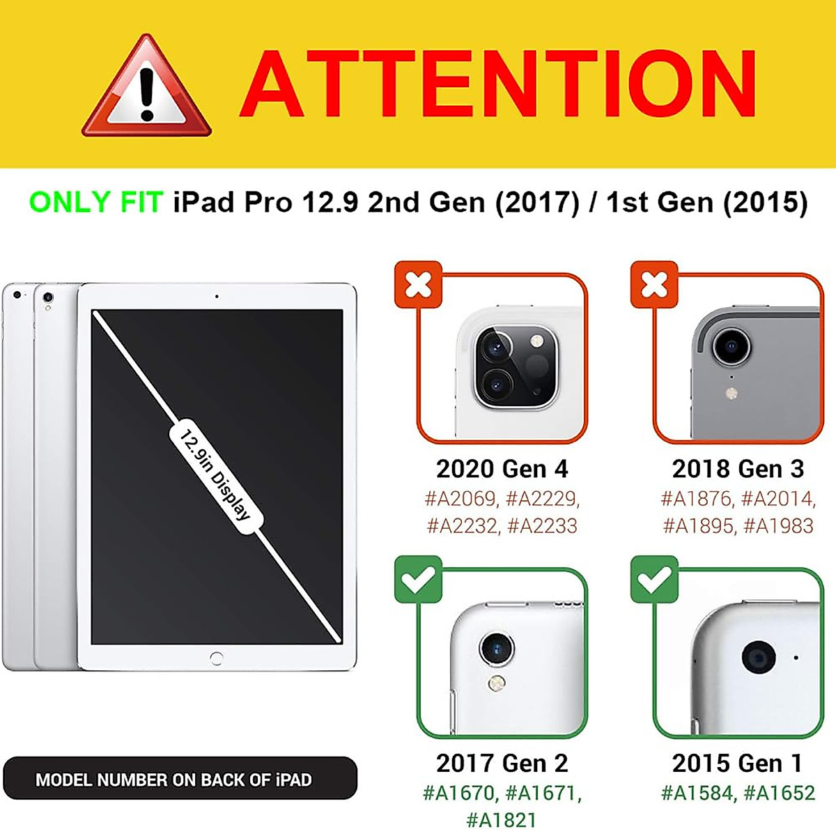 Fintie Keyboard Case - 2017/2015 iPad Pro 12.9 inch (Old Model) 1st & 2nd Gen Case, Soft TPU Protective Cover, [7 Color Backlit] Magnetically Detachable Wireless Bluetooth Keyboard, Composition B