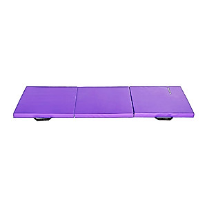 BalanceFrom Folding Gymnastics Mat Home Gym Floor Tumbling Equipment, Purple