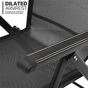 MoNiBloom 3 in 1 Outdoor Lounge Chairs Set of 2 Folding Recliner Patio Lounge Chair with Retractable Footrest, Furniture Outdoor Large Angle Adjustment Chair for Deck Patio Beach Yard, 330lbs