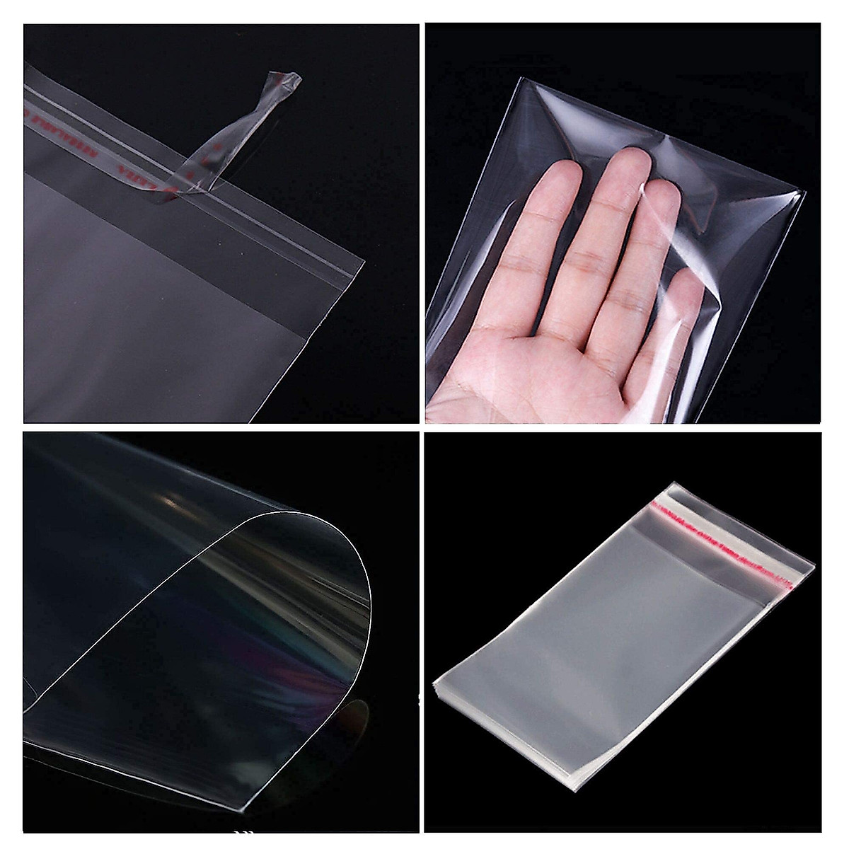 KnR Harmony 1000pcs Small Clear Cellophane Bags 3x4 Self Sealing Adhesive Resealable Bags for Candy Jewelry Necklaces Snacks Nuts Gift Party Favor 6 Sizes to Choose from
